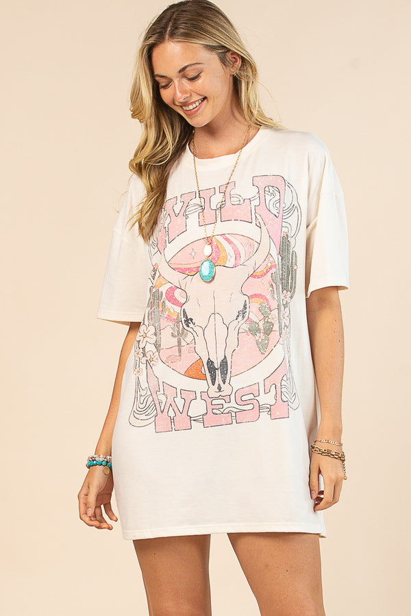 Wild West Graphic T Shirt Dress