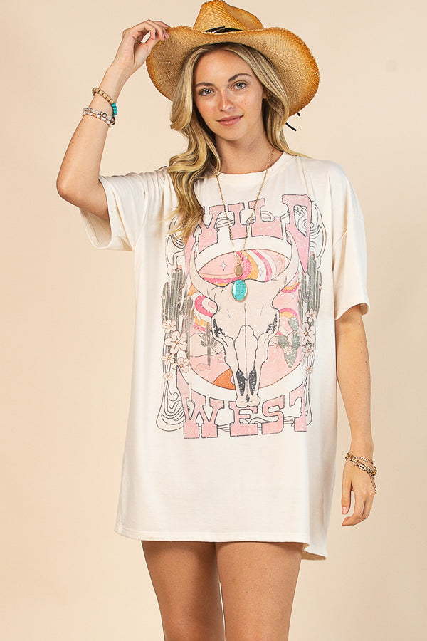 Wild West Graphic T Shirt Dress
